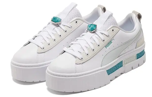 PUMA Mayze Crystal Galaxy White Lace Up Sneakers