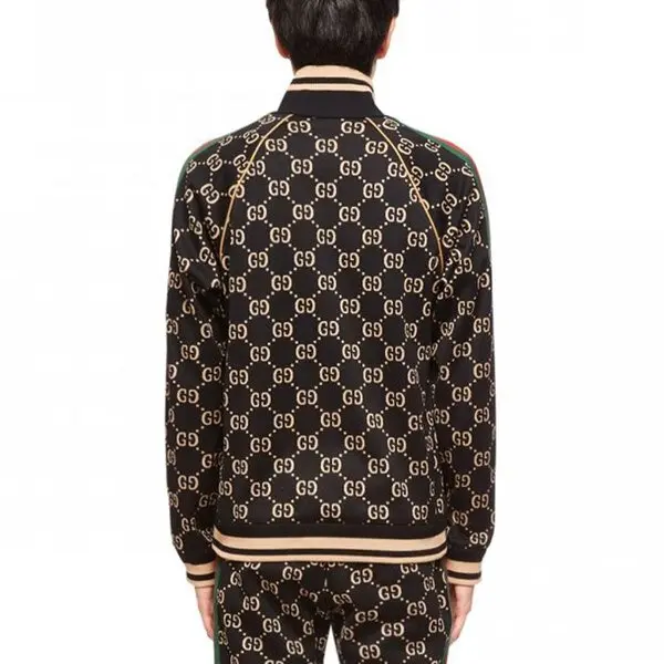 Gucci Gg Gersey Cotton Jacket - Black/camel/green
