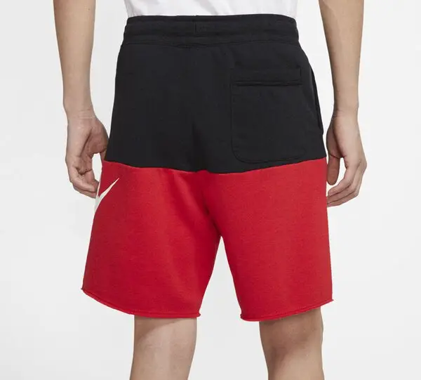 Nike Color Block Logo Sports Shorts - Blackred