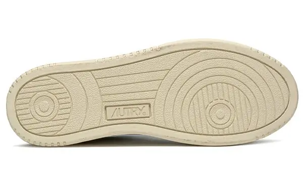 AUTRY Medalist Leather Suede Low Top Sneakers - White/beige/orange