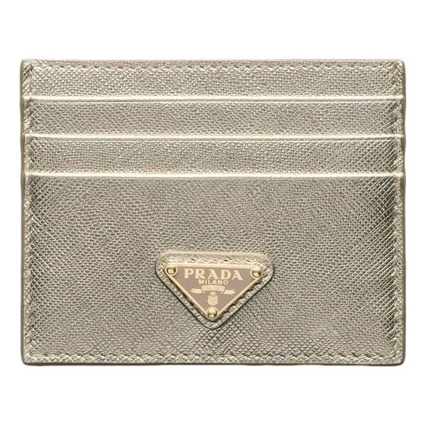 Prada Ss26 Saffiano Leather Card Holder - Pyrite