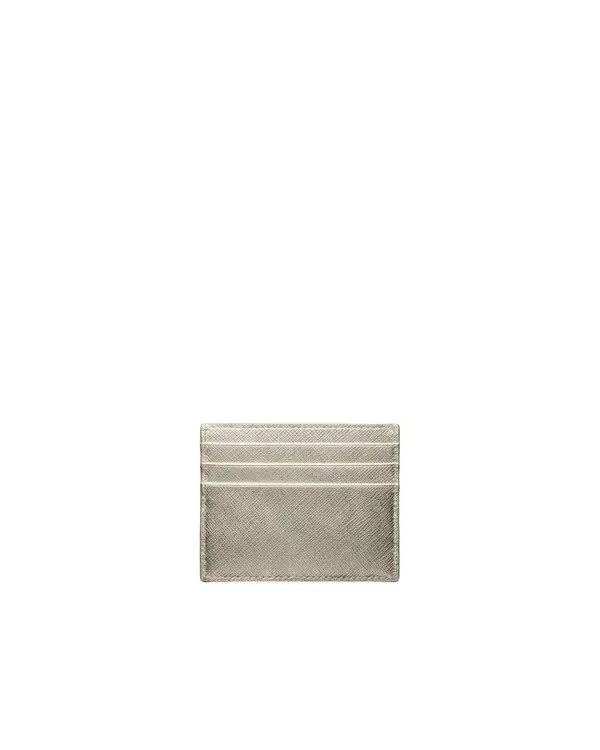 Prada Ss26 Saffiano Leather Card Holder - Pyrite