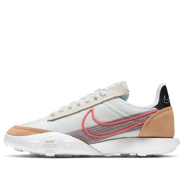 Nike Waffle Racer 2x "white Bright Crimson" Lace-up Sneakers - White/gray/brown