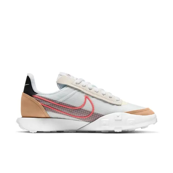 Nike Waffle Racer 2x "white Bright Crimson" Lace-up Sneakers - White/gray/brown