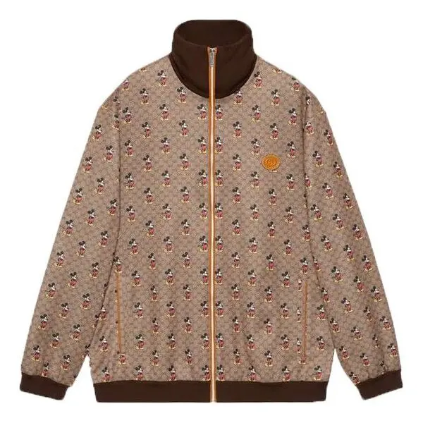 Gucci X Disney Mickey Mouse Printed Zip-up Jacket - Brown