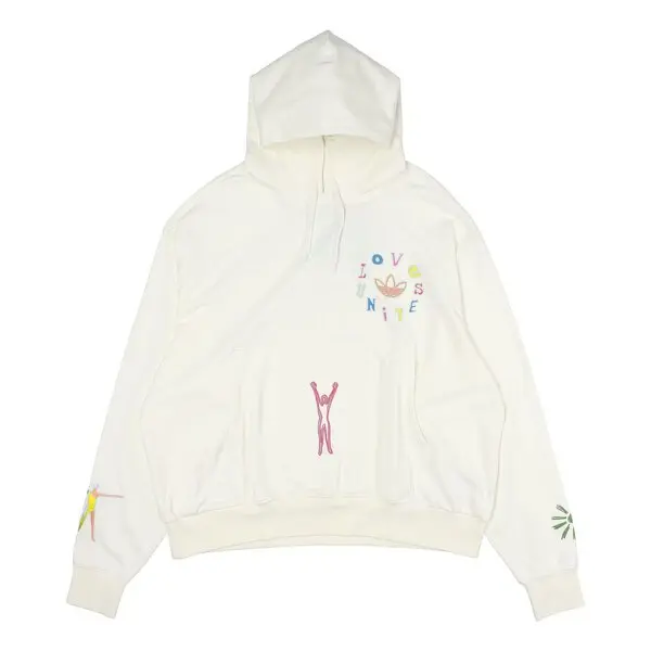 Adidas Originals Logo Pattern Embroidered Hoodie