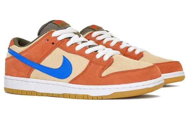 Nike Dunk Low Pro Corduroy Sneakers - Orange/blue