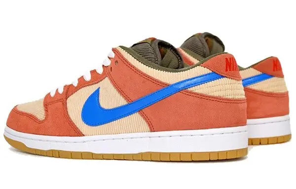 Nike Dunk Low Pro Corduroy Sneakers - Orange/blue
