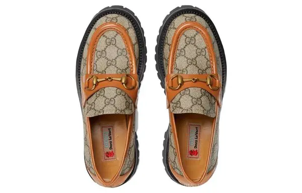 Gucci Gg Canvas Platform Loafers With Horsebit Detail