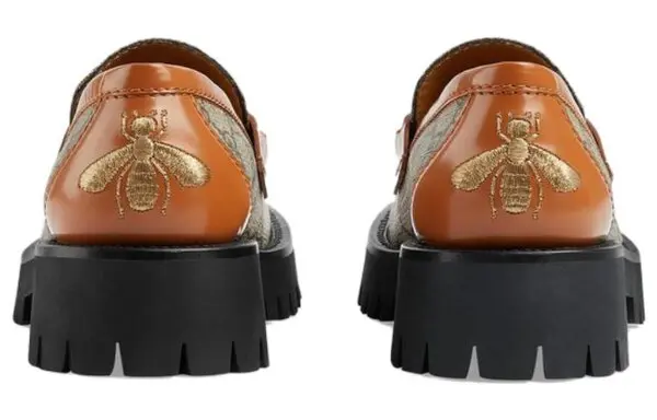 Gucci Gg Canvas Platform Loafers With Horsebit Detail