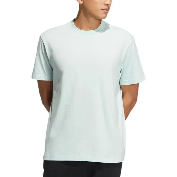 Adidas Neo Solid Color Round Neck Sports Short Sleeve Dotted Green T-shirt - Default Color