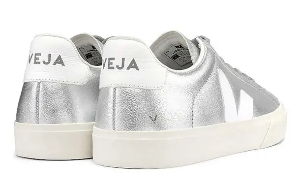 VEJA Campo Chromefree Lace-up Sneakers - Silver/white
