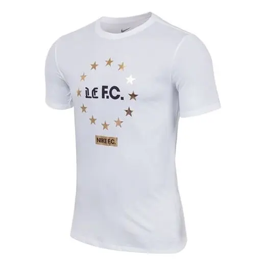 Nike Alphabet Printing Sports Round Neck Pullover Short Sleeve T-shirt - Snow