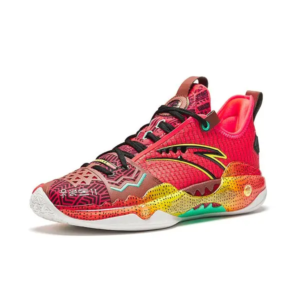 ANTA Shock Wave 5 Pro "strength" Athletic Sneakers - Red/orange
