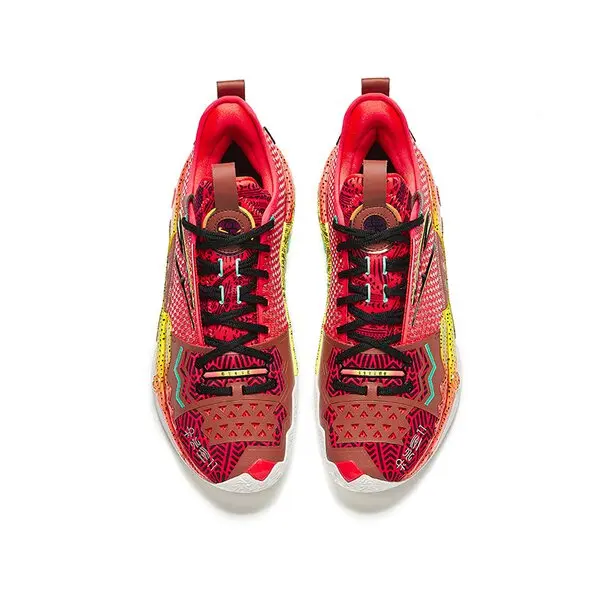 ANTA Shock Wave 5 Pro "strength" Athletic Sneakers - Red/orange