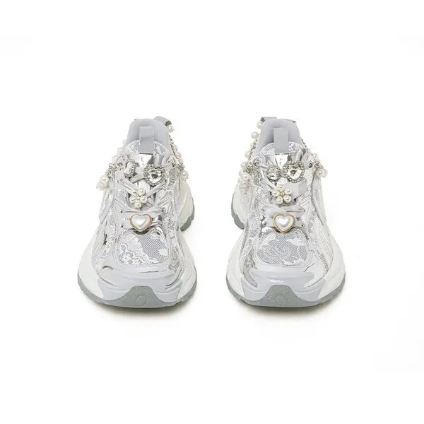OLD ORDER Turbo Gt Pearl Embellished Lace-up Sneakers