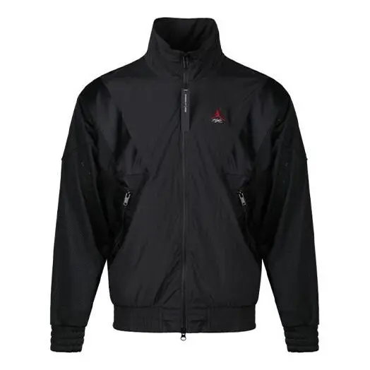 JORDAN Sports Stand Collar Windproof Woven Jacket - Black