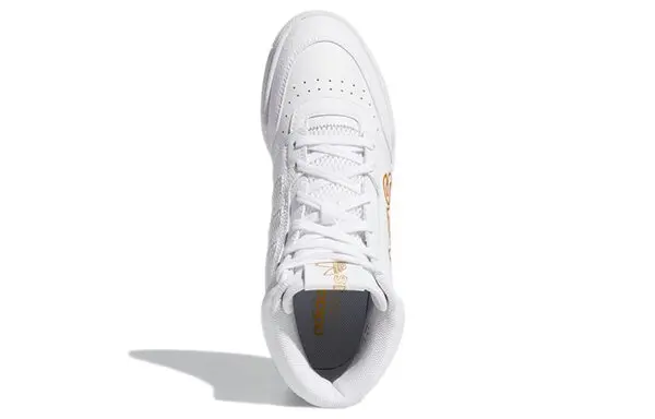 Adidas Drop Step Xl High Top Sneakers - White/gold