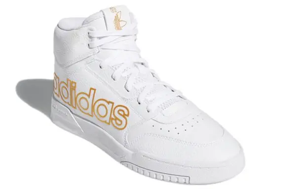 Adidas Drop Step Xl High Top Sneakers - White/gold
