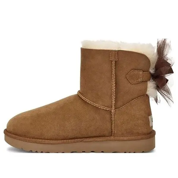 UGG Mini Bailey Tulle Bow Boots - Brown