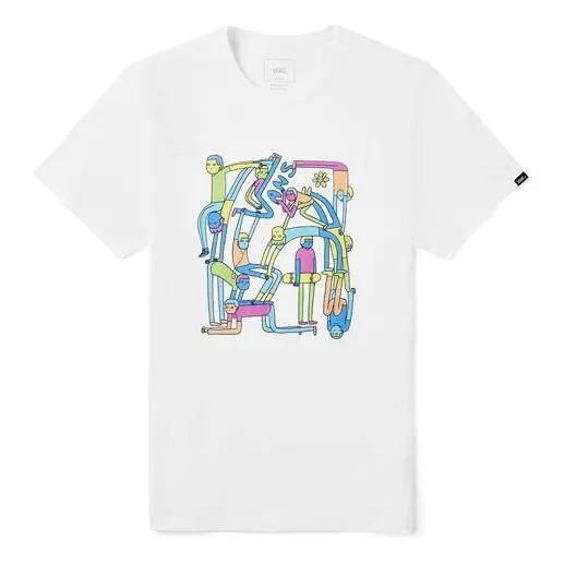 VANS Otw Lickpalik Cartoon Printing Short Sleeve Couple Style - White