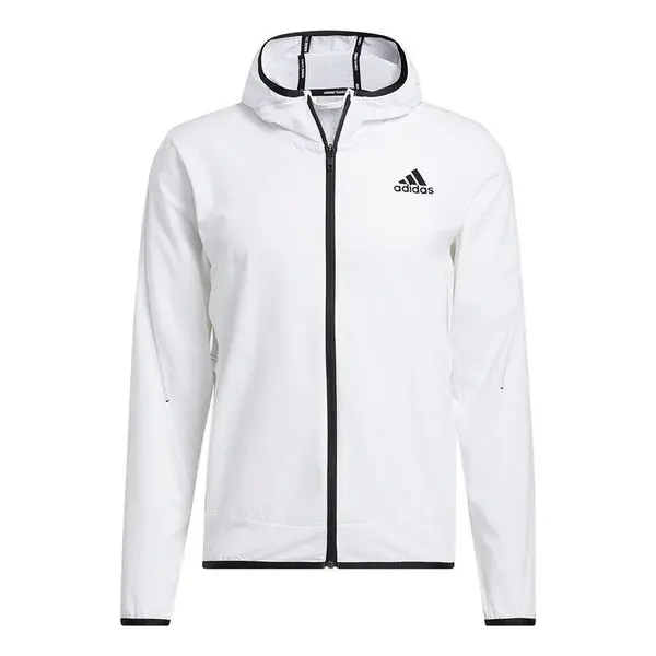 Adidas H.rdy Warri Jkt Sports Training Breathable Hoodie Jacket - White