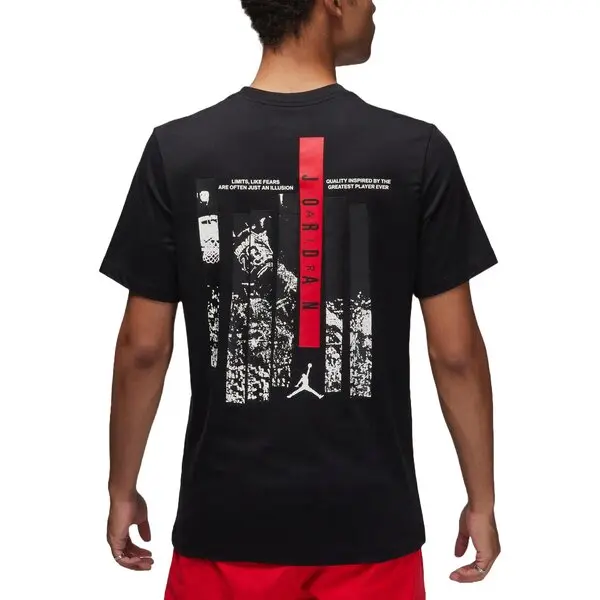JORDAN Graphic T-shirt Asia Sizing 'black Red - Black/red