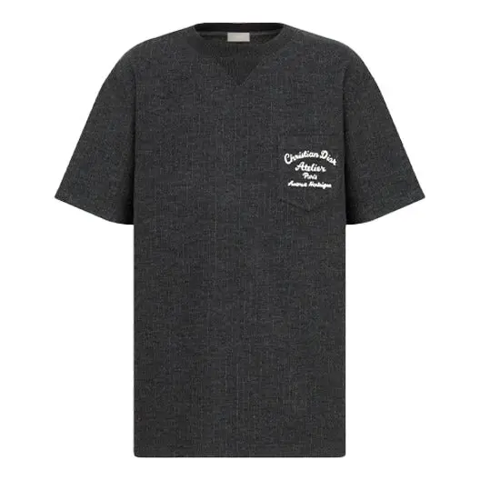 Dior Ss22 Alphabet Printing Round Neck Short Sleeve T-shirt - Gray