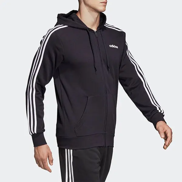 Adidas Knit Zipper Jacket With Logo And Sporty Stripes