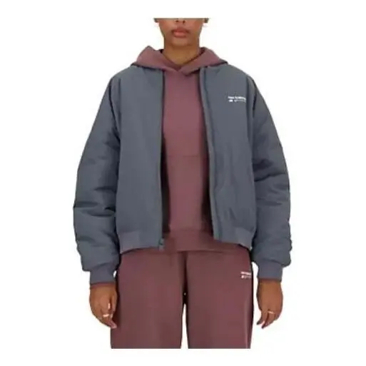 NEW BALANCE Linear Heritage Woven Bomber Jacket - Graphite