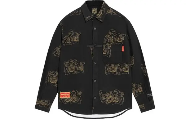 LI-NING Gold Series Totem Print Loose Jacket