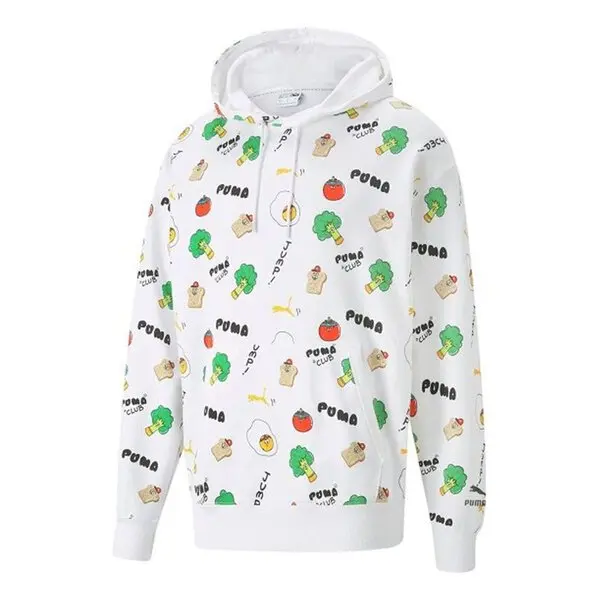 PUMA Pullover Hoodie With All-over Print - White