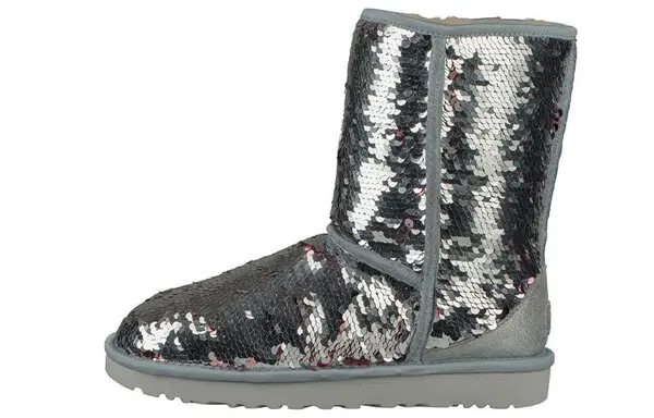 UGG Classic Short Sequin Boots - Silver