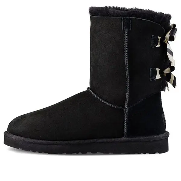 UGG Bailey Bow Stripe Boots - Black