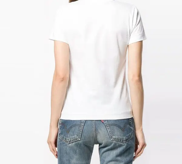 Play Comme Des Garcon Short Sleeve T-shirt With Polka Dot Heart Graphic