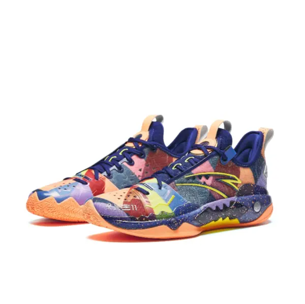ANTA Shock Wave 5 Pro Canvas Sneakers - Blue/orange