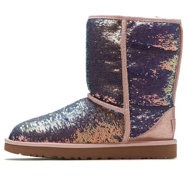 UGG Classic Short Cosmos Sequin Boots - Rose Gold