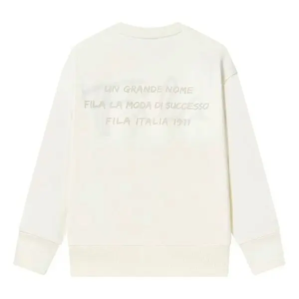 FILA Logo Print Crew Neck Sweatshirt - White