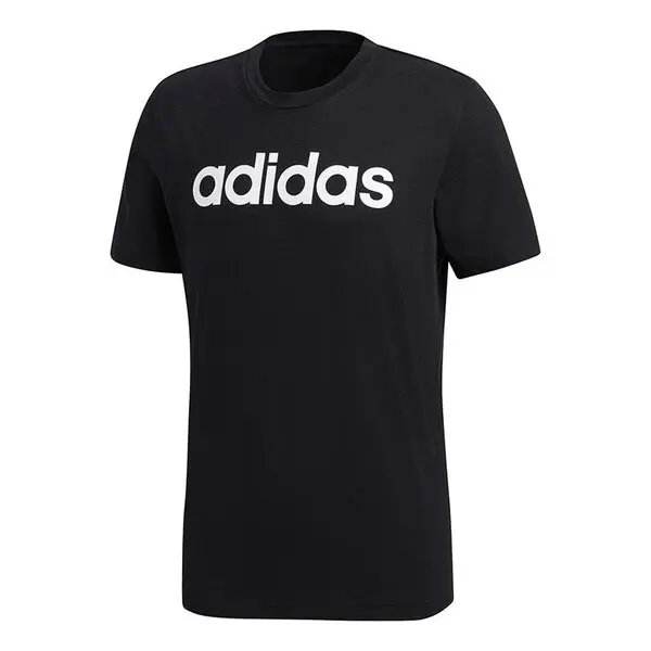 Adidas Comm Tee Logo Printing Sports Knit Short Sleeve - Black