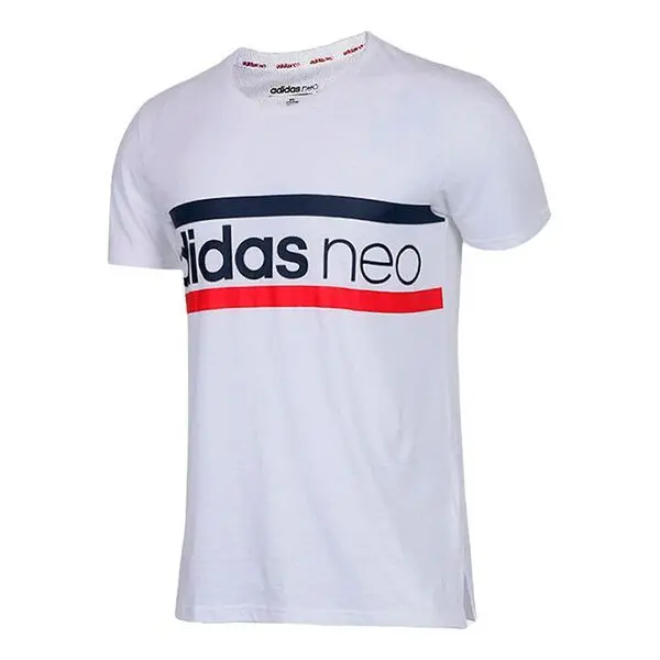 Adidas Neo M Fav Tshirt Round Neck Running Training Sports Breathable Short Sleeve - White