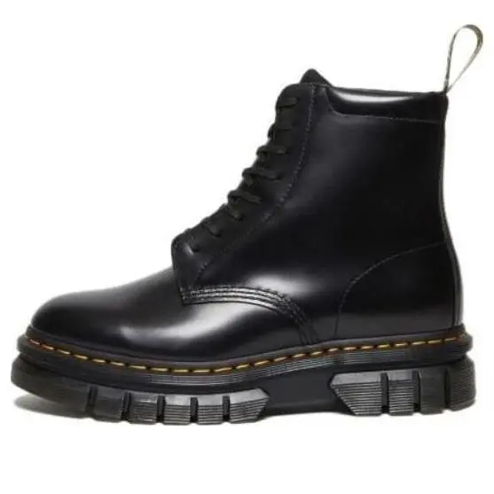 Dr. Martens Smooth Leather Platform Lace Up Boots - Black