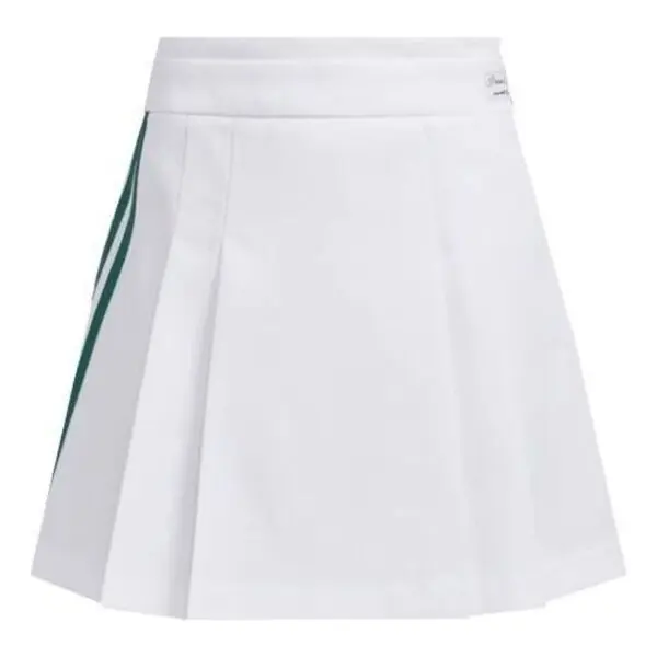 Adidas Pleated Tennis Skirt With Side Stripes - White