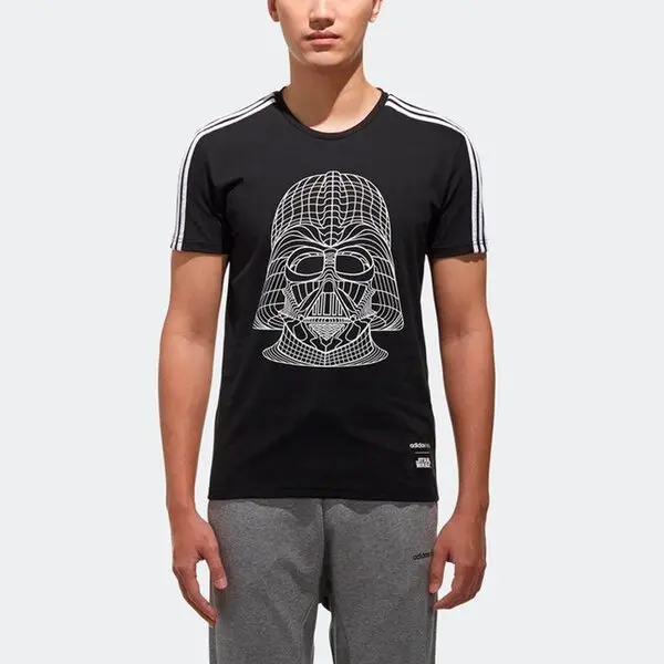 Adidas Neo Sw Tee 5 Reflective Printing Round Neck Short Sleeve - Black