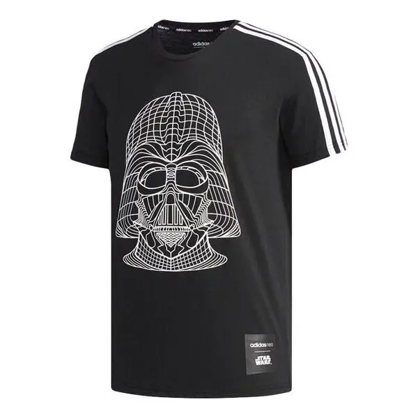 Adidas Neo Sw Tee 5 Reflective Printing Round Neck Short Sleeve - Black