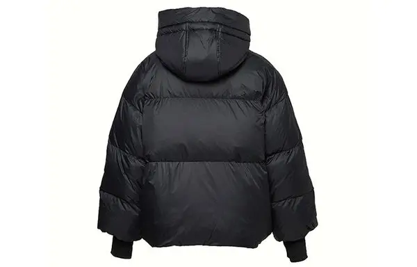 CONVERSE Short Down Fill Hooded Puffer Jacket - Black