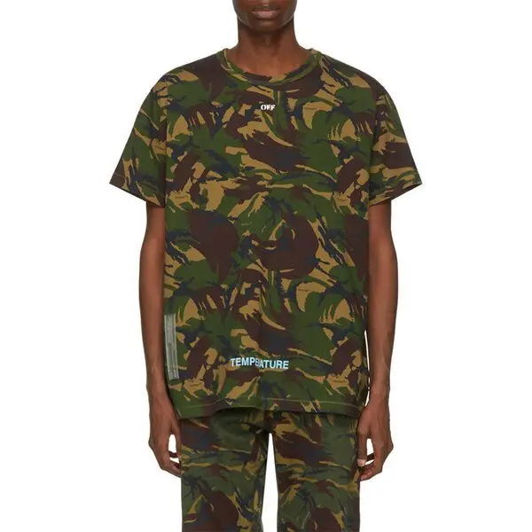 Off-White Green Arrows Short Sleeve Tee - Camouflage
