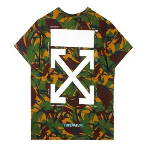 Off-White Green Arrows Short Sleeve Tee - Camouflage