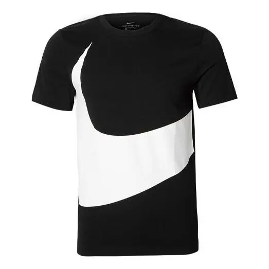 Nike Big Swoosh Tee Large Casual Sports Short Sleeve - Black
