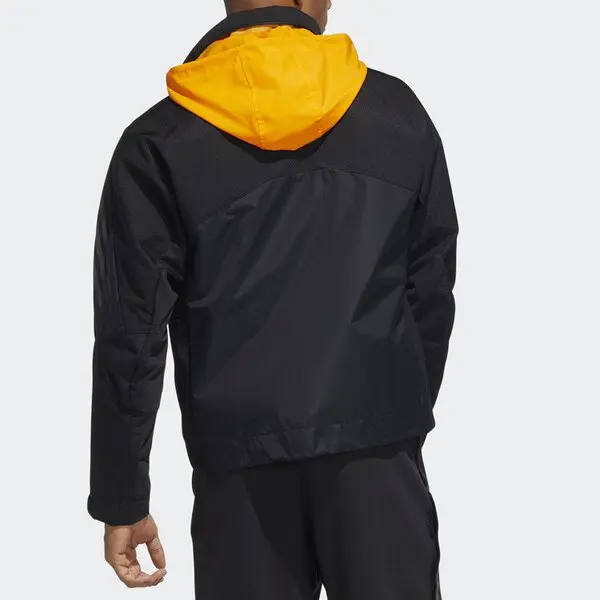 Adidas Hooded Track Jacket With Sporty Stripes
