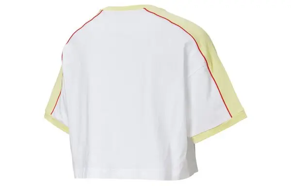 PUMA X Rdet Multicolor Splicing Round Neck Short Sleeve Tee - White